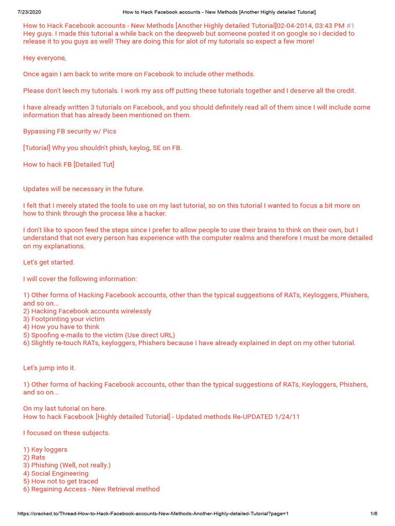 How To Hack Facebook Accounts - New Methods (Another Highly Detailed ...