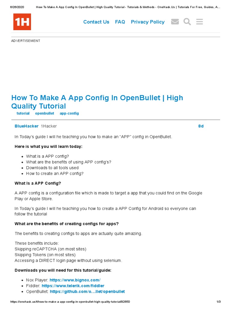 How To Make A App Config in Openbullet - High Quality Tutorial | PDF ...