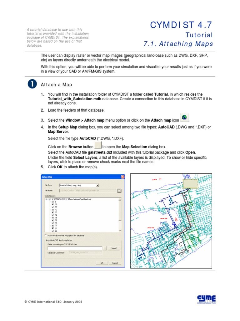 Cymdist 4.7: 7.1. Attaching Maps | PDF | Auto Cad | System Software