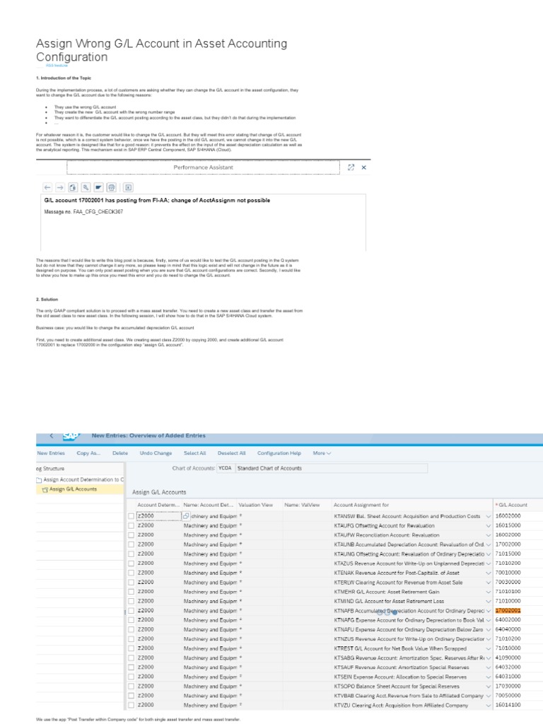 Assign Wrong GL Account in Asset Account Determination | PDF ...