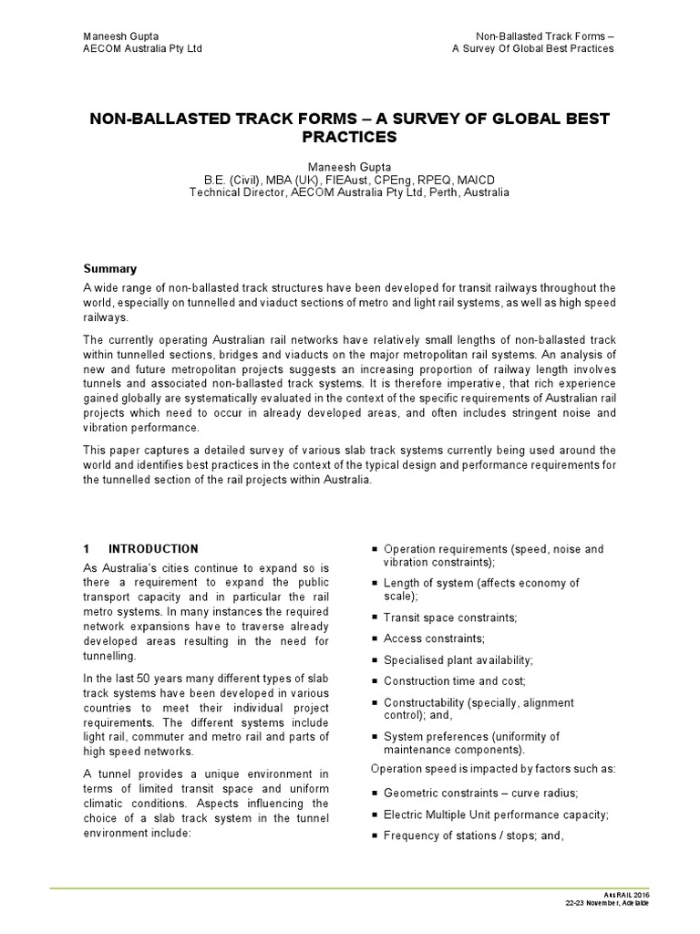 Maneesh Gupta - Paper PDF | PDF | Track (Rail Transport) | Rapid Transit