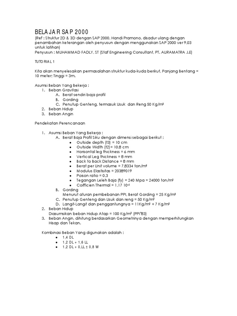 Langkah Langkah Belajar Sap2000 Pdf - warehouseblack