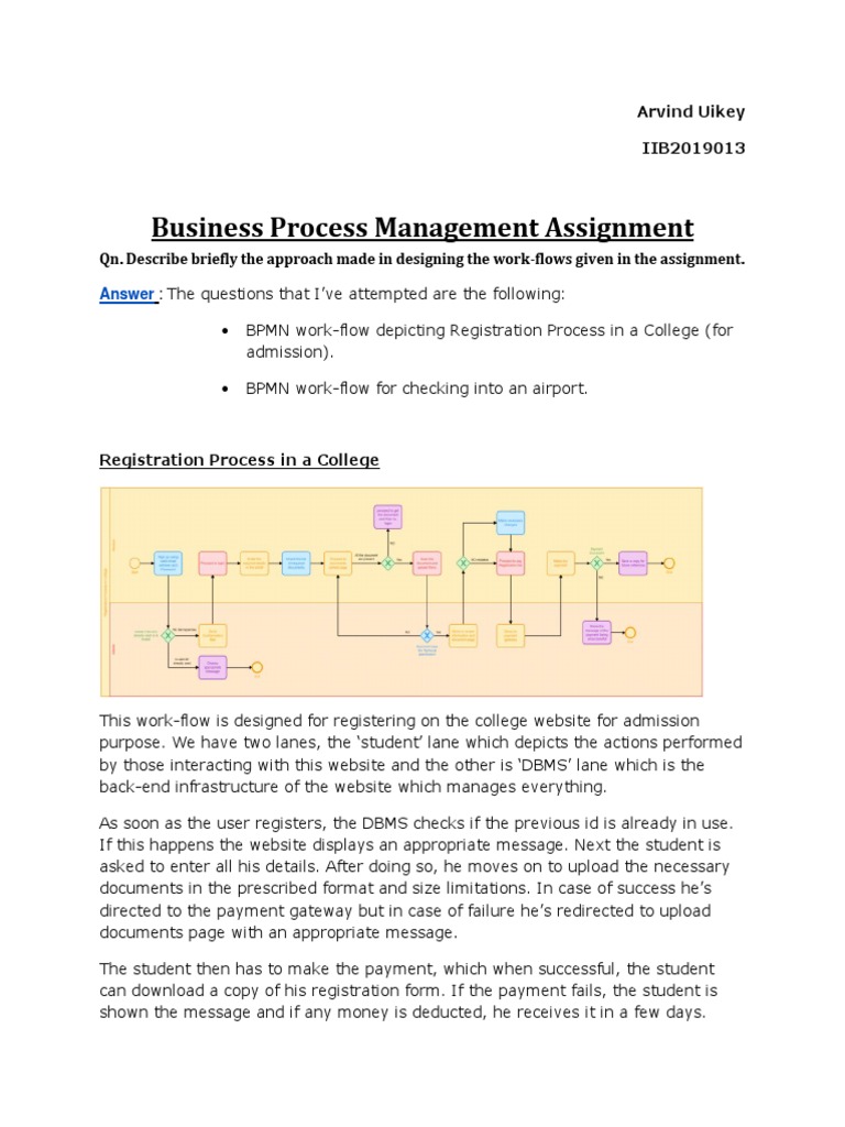 Business Process Management Assignment: Arvind Uikey IIB2019013 | PDF ...