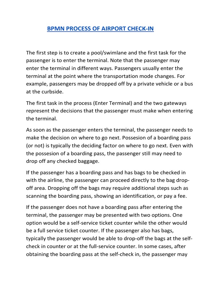 Airport Check-In - Process Explained | PDF | Service Industries | Aviation