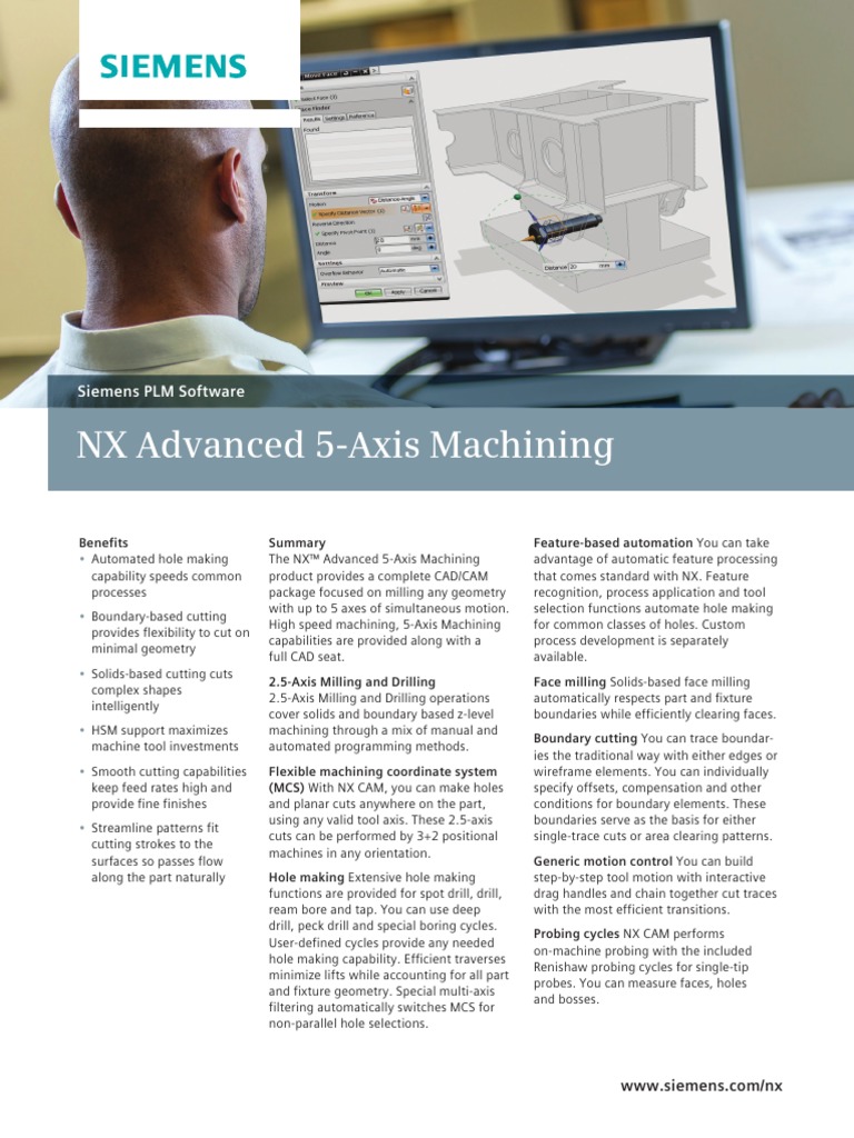 NX Advanced 5-Axis Machining: Siemens PLM Software | PDF | Computer ...