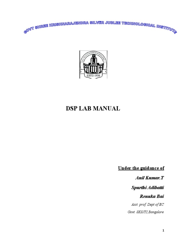 DSP Lab Manual (Sksjti) | PDF | Fast Fourier Transform | Digital Signal Processing