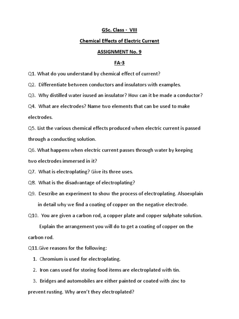 CBSE Class 8 Science Worksheet 9 | PDF