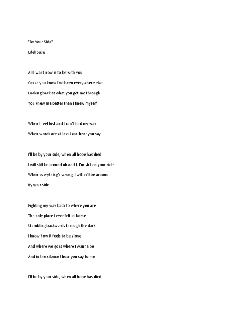 By Your Side Lyrics | PDF