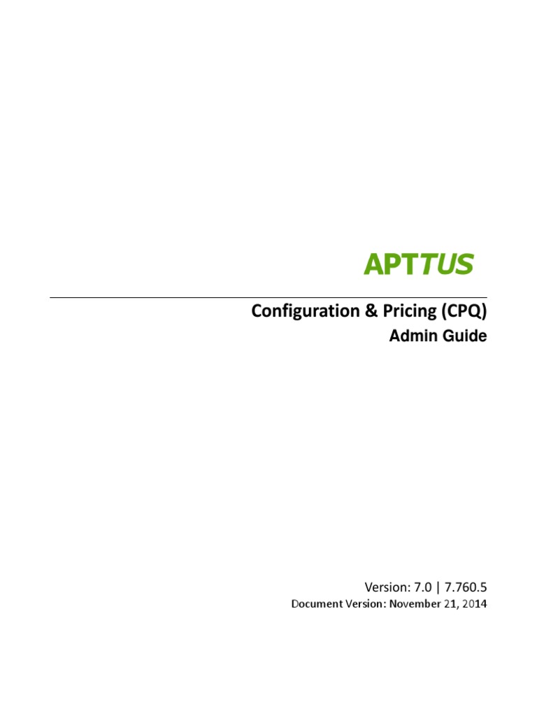 CPQ 7.0 Admin Guide | PDF | Application Software | Computing