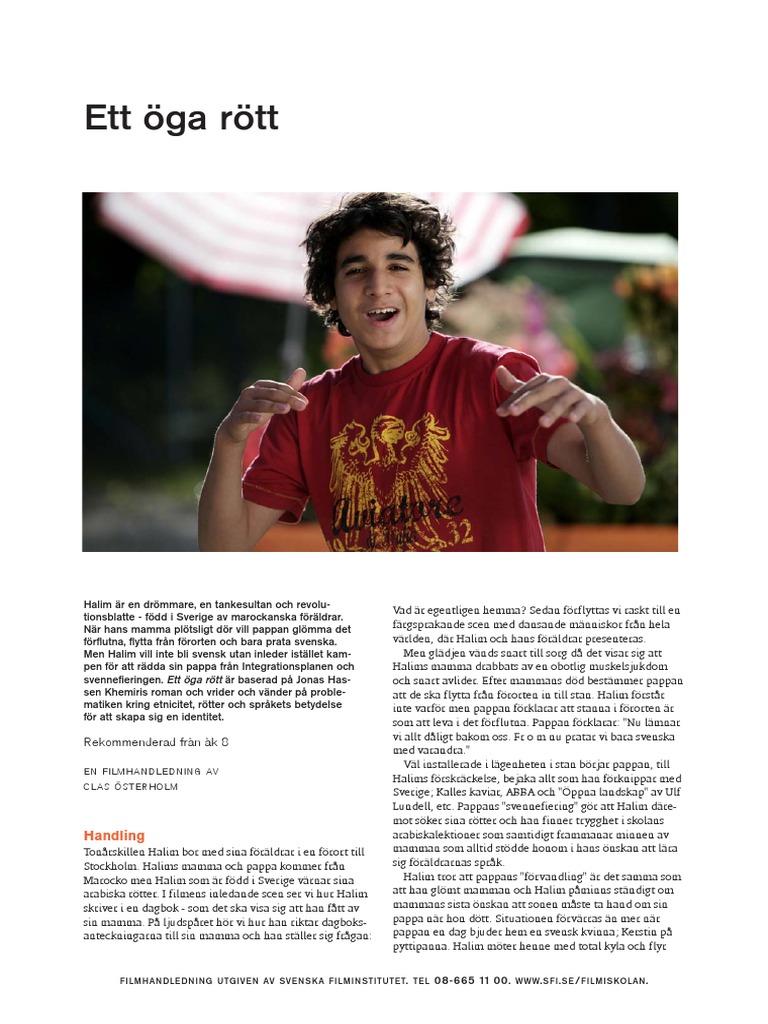 Ett Öga Rött. Rekommenderad Från Åk 8 | PDF