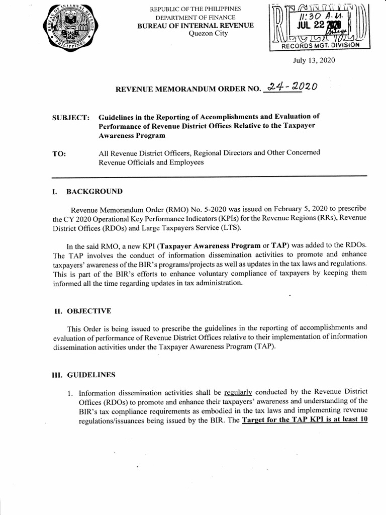 RMO No. 24-2020 | PDF | Government Finances | Public Law