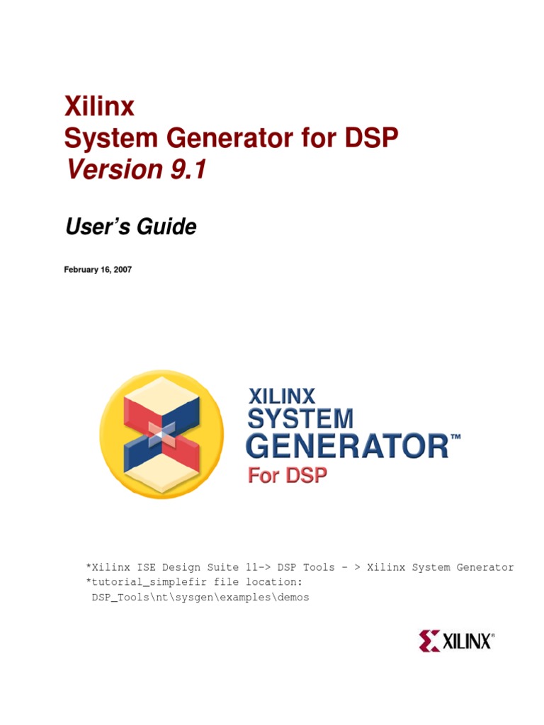 Xilinx Sysgen Tutorial Yl Pdf Hardware Description Language Parameter Computer Programming
