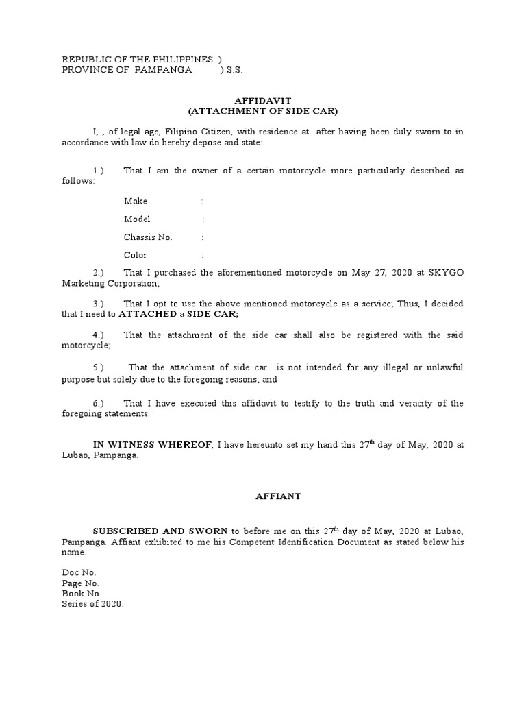 Affidavit of Attachment | PDF