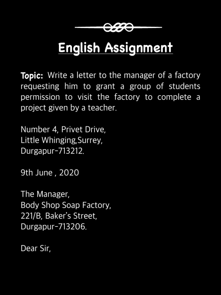 English Assignment (Letter Writing) PDF | PDF | Career & Growth | Business