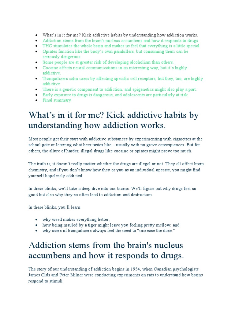 Understanding Addiction's Neuroscience | PDF | Alcoholism | Dopamine