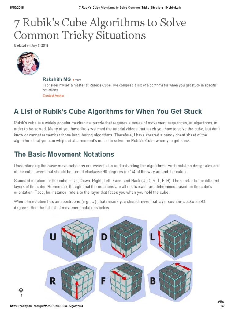 7 Rubik's Cube Algorithms To Solve Common Tricky Situations - HobbyLark ...