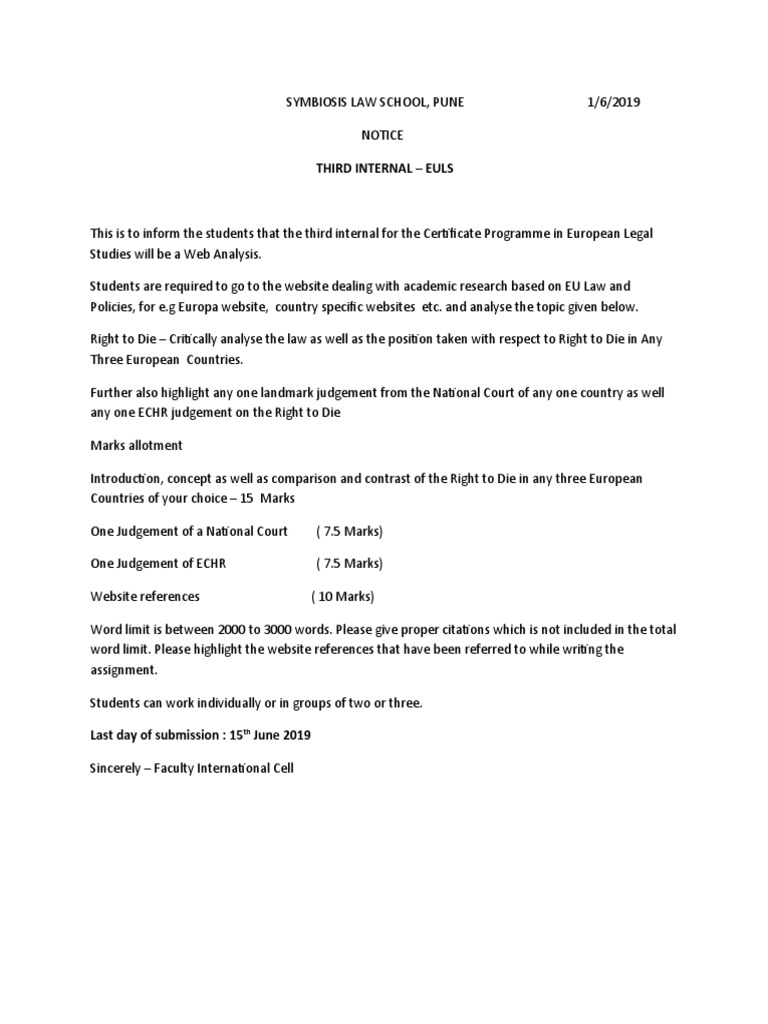 Third Internal Notice | PDF | Business | Social Science