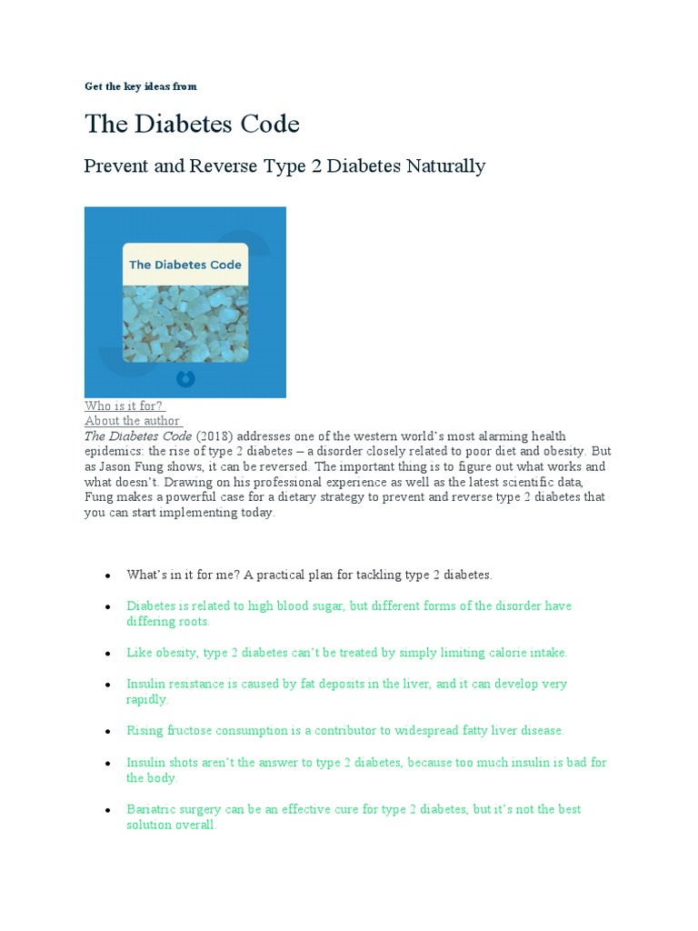 Diabetes Code JAson Fung | PDF | Hyperglycemia | Fructose