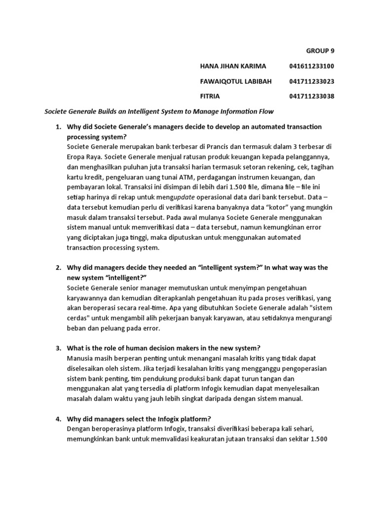 Chapter 6 Case MIS | PDF