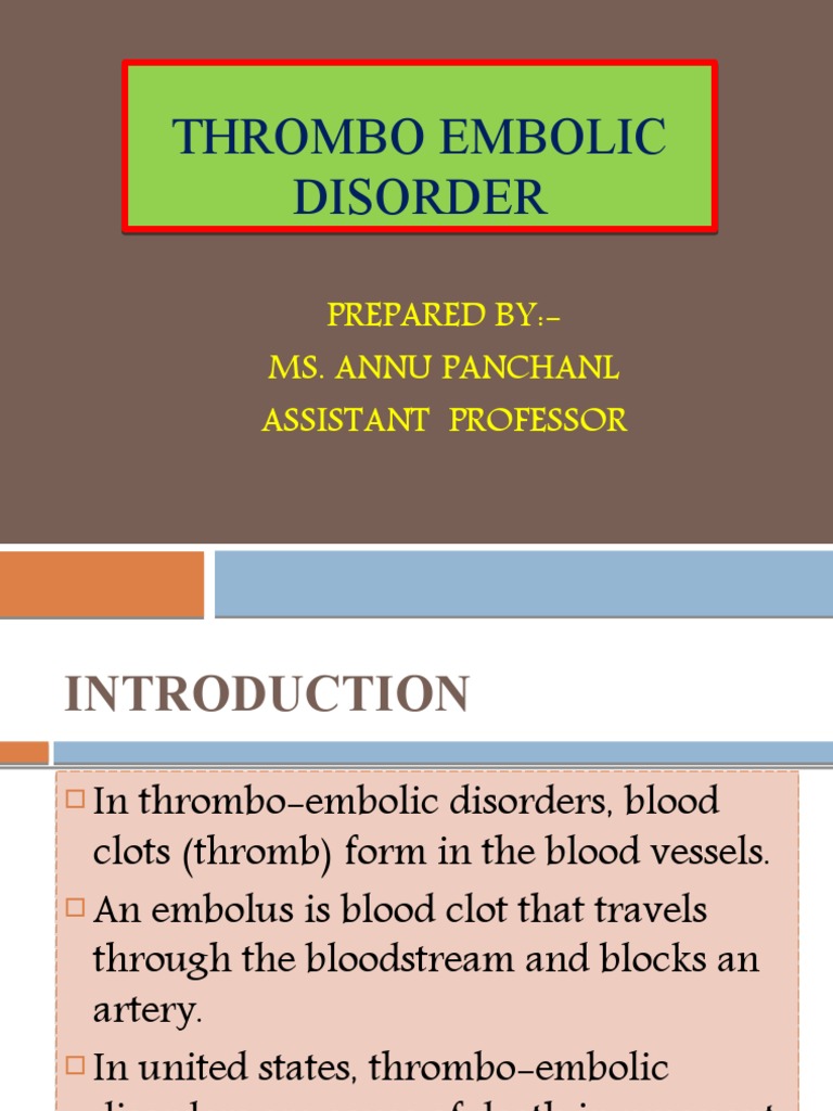 Thromboembolic Disorders | PDF | Thrombosis | Angiography