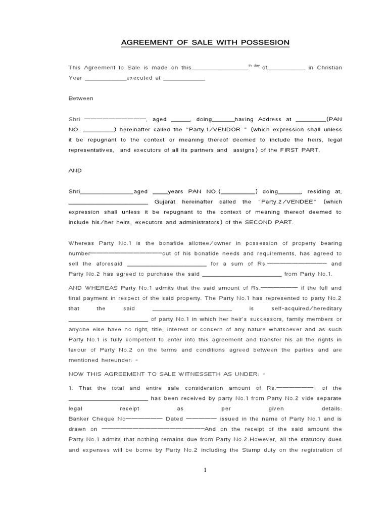 Banakhat With Possesion English | PDF | Conveyancing | Deed