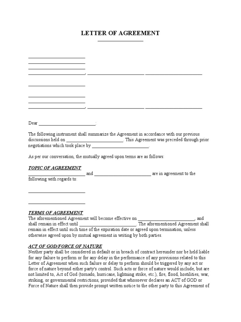 Letter of Agreement | PDF | Common Law | Public Law