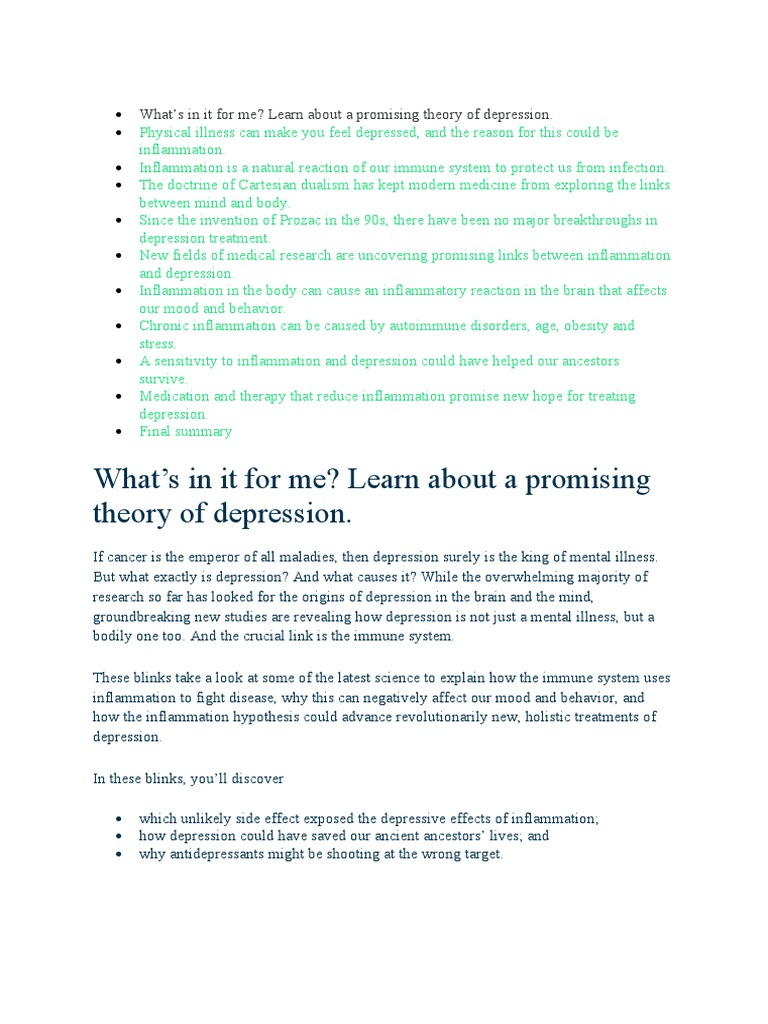 The Inflamed Mind by Edward Bullmore | PDF | Inflammation | Major ...