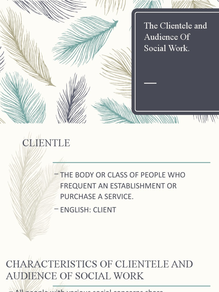 The Clientele and Audience of Social Work | PDF