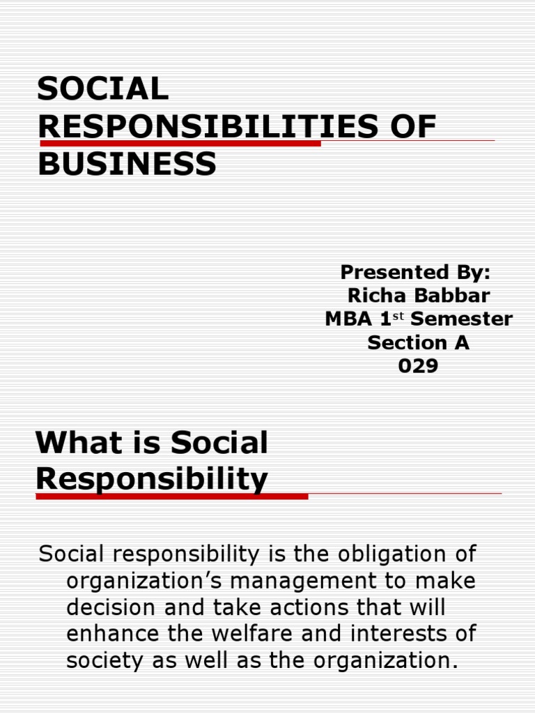 Social Responsibilities of Business | PDF | Value (Ethics) | Employment