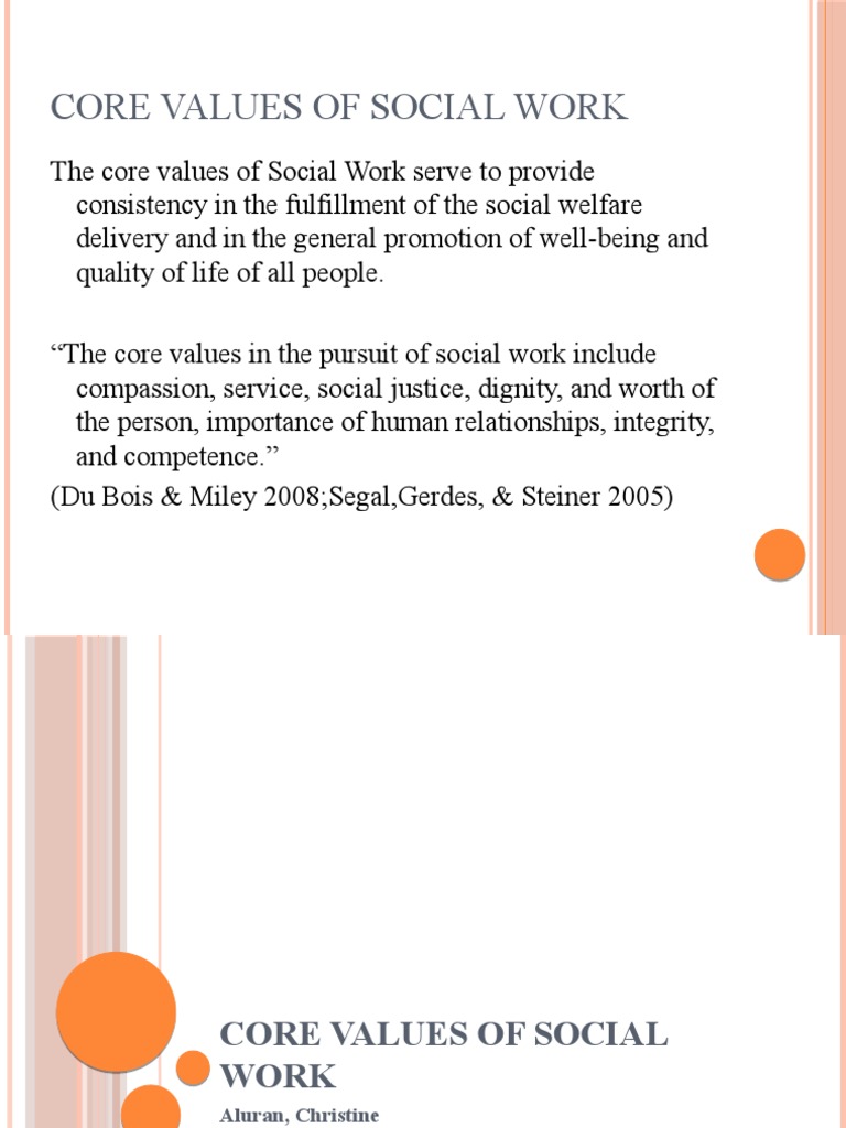 Core Values of Social Work | PDF | Career & Growth