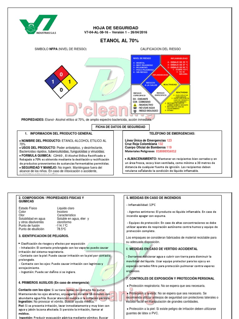 Hoja De Seguridad Alcohol Etilico – EVMJI