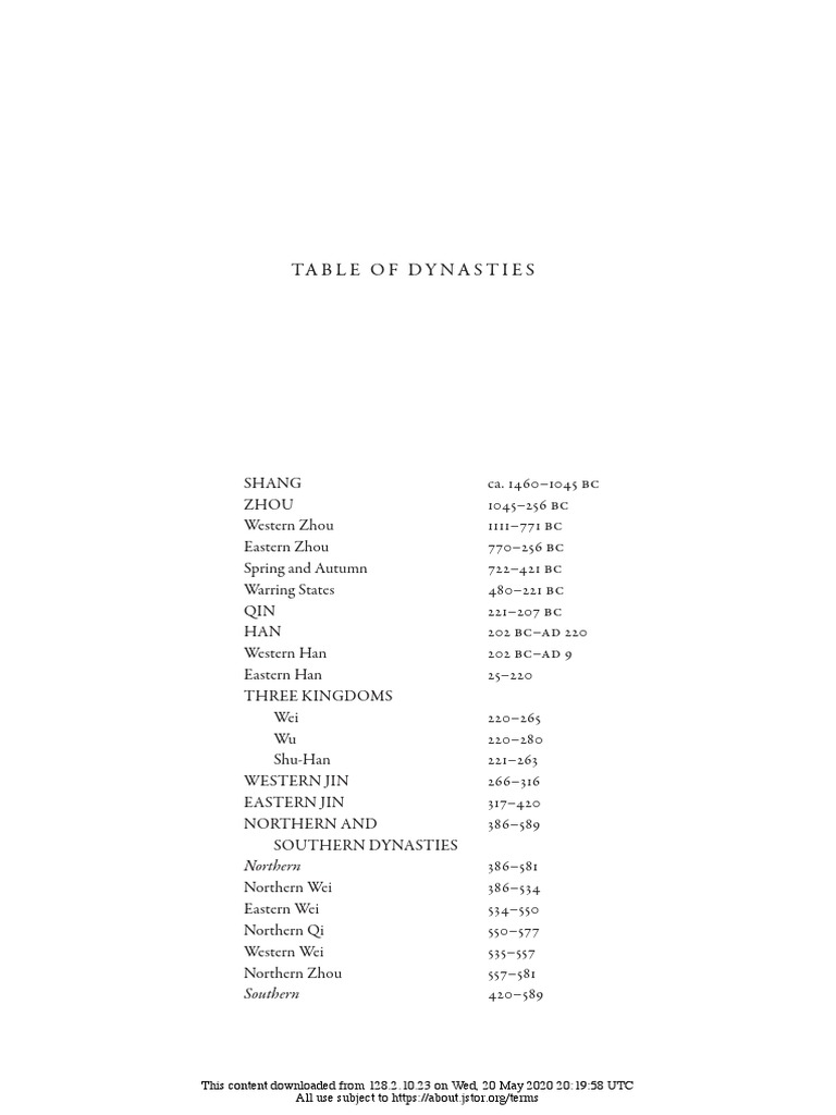 Various, Table of Dynasties | PDF | Asian Royal Families | Empire