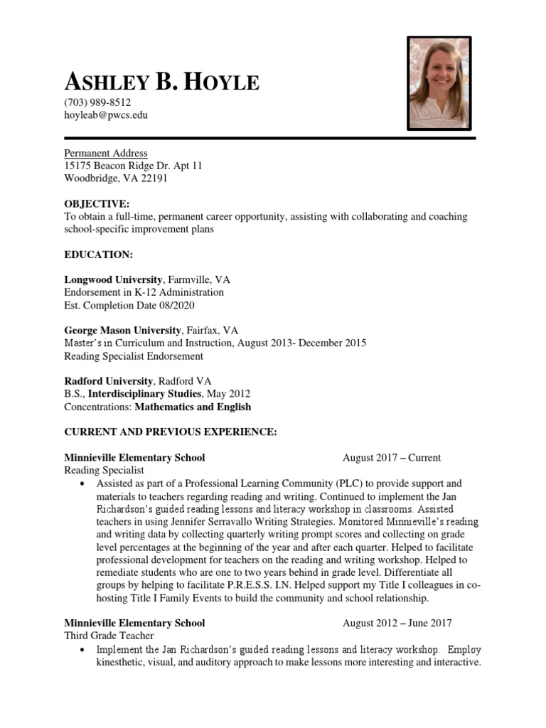 Hoyle Resume Updated 41020 | PDF | Teachers | Behavior Modification