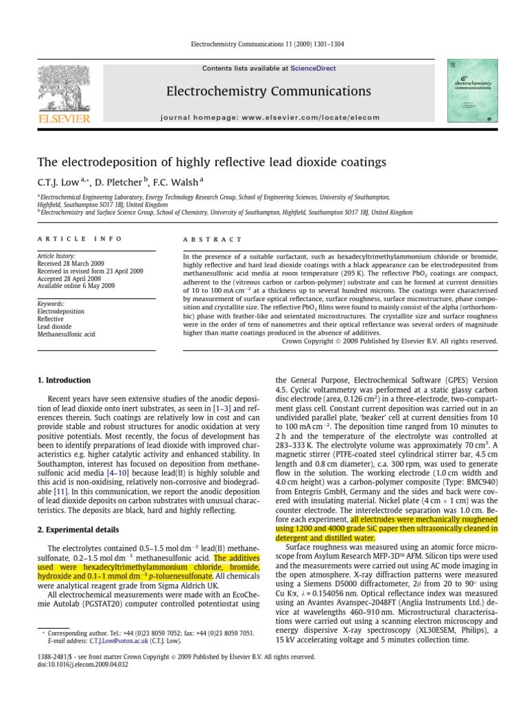 Lead Dioxide 4 | PDF | X Ray Crystallography | Materials Science
