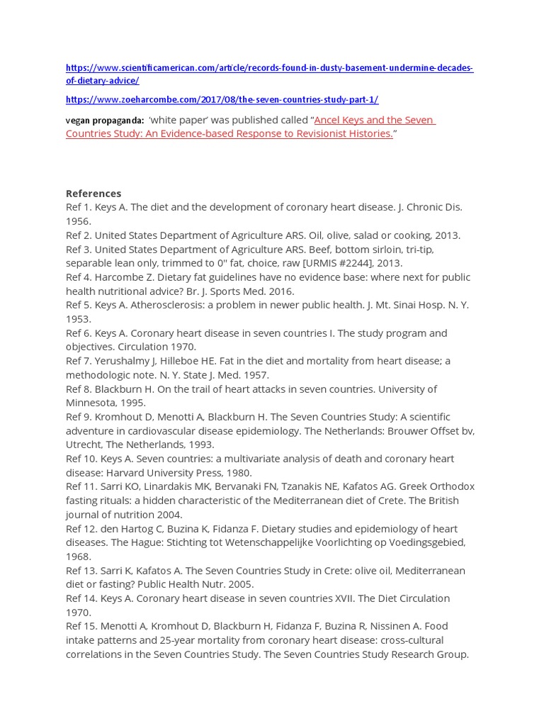 About KEys 7 Nation Study | PDF | Medical Statistics | Determinants Of ...