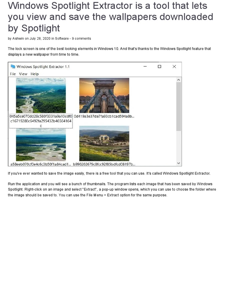 Windows Spotlight Extractor Is A Tool That Lets You View and Save The ...