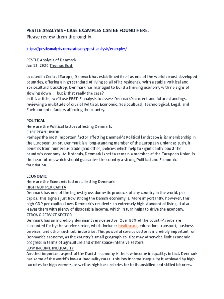 Pestle Analysis Case Examples | PDF