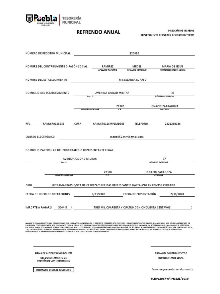 Formato de Refrendo Anual | PDF | Gobierno