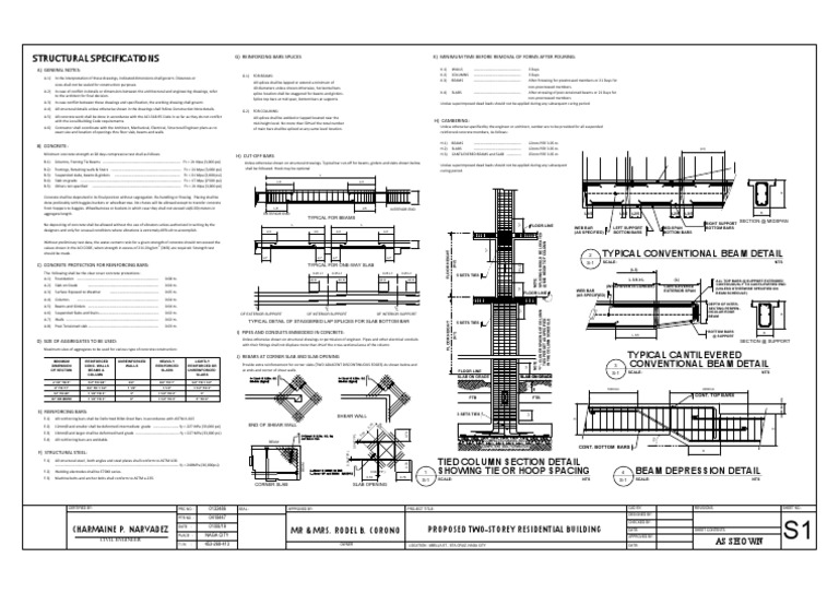 Sample Structural Plan | Download Free PDF | Beam (Structure ...