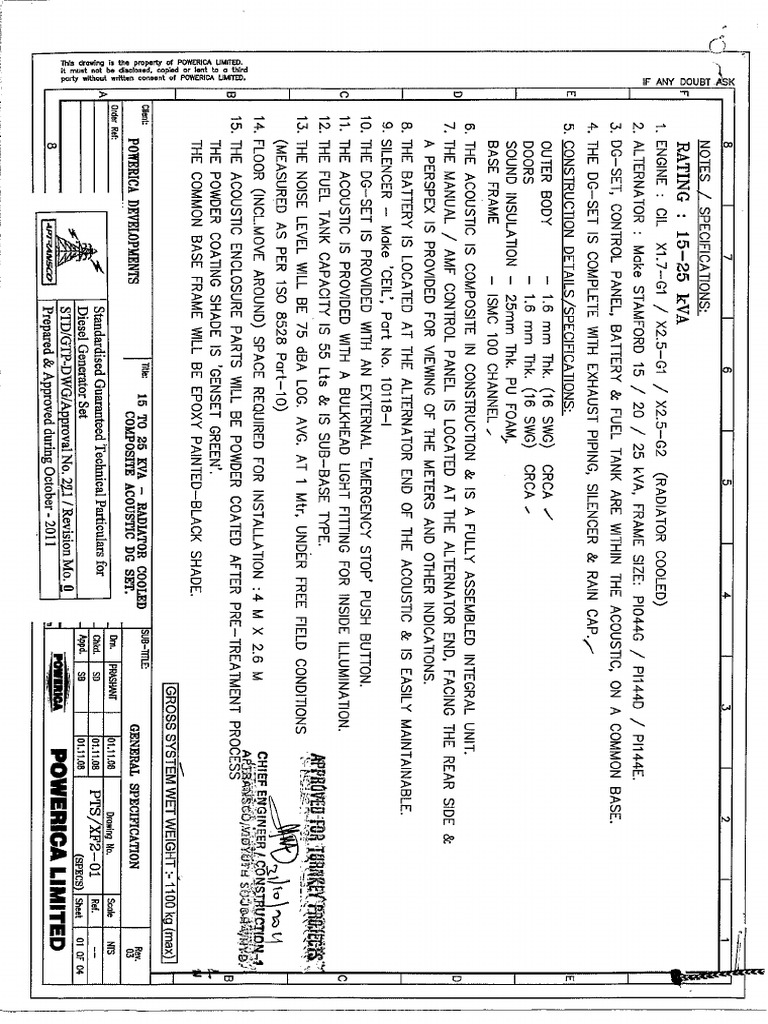 Drawings GTPs DGset Powerica | PDF