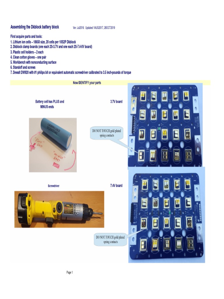 DKblock Assembly Sheet OSHW V28OCT18 | PDF | Printed Circuit Board | Screw