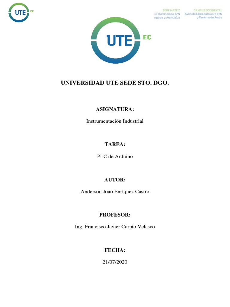PLC de Arduino PDF | PDF | Controlador lógico programable | Arduino