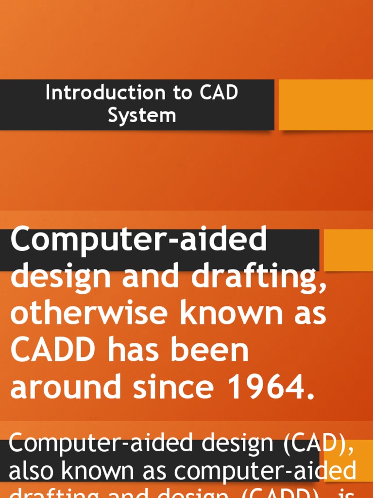 Introduction To CAD System | PDF | Computer Aided Design | Auto Cad