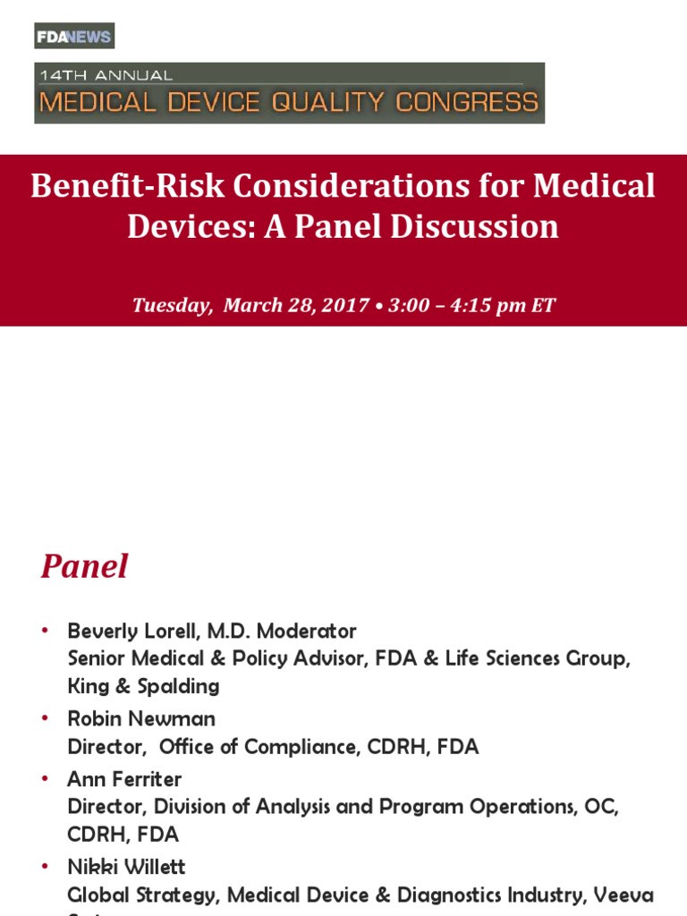 Benefit-Risk Analysis in Medical Devices | PDF | Food And Drug ...