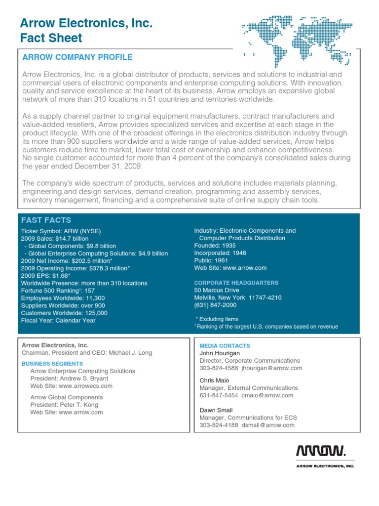 Arrow Fact Sheet | PDF | Supply Chain | Science