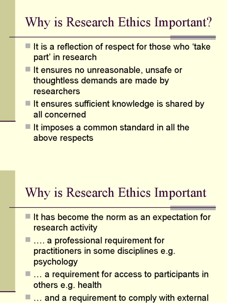 Why Is Research Ethics Important? | PDF