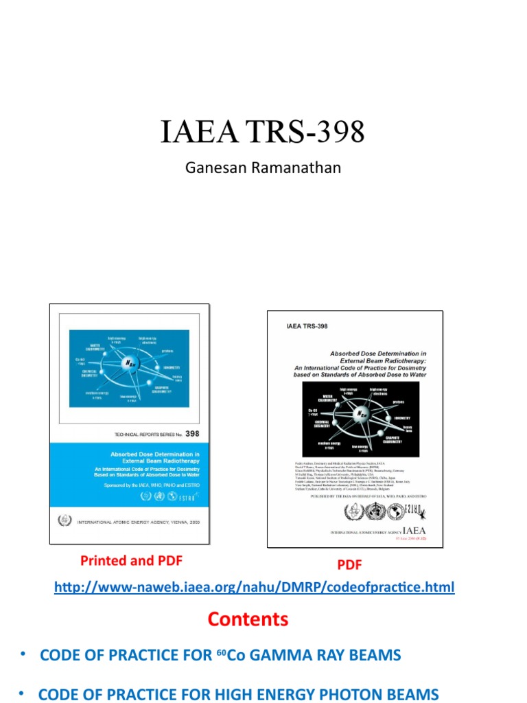 Iaea TRS 398 | PDF | Dosimetry | Absorbed Dose