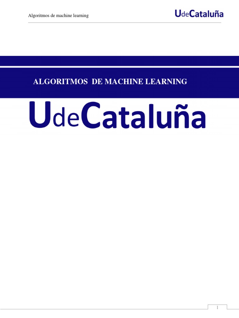 Algoritmos de Machine Learning | PDF | Aprendizaje automático ...