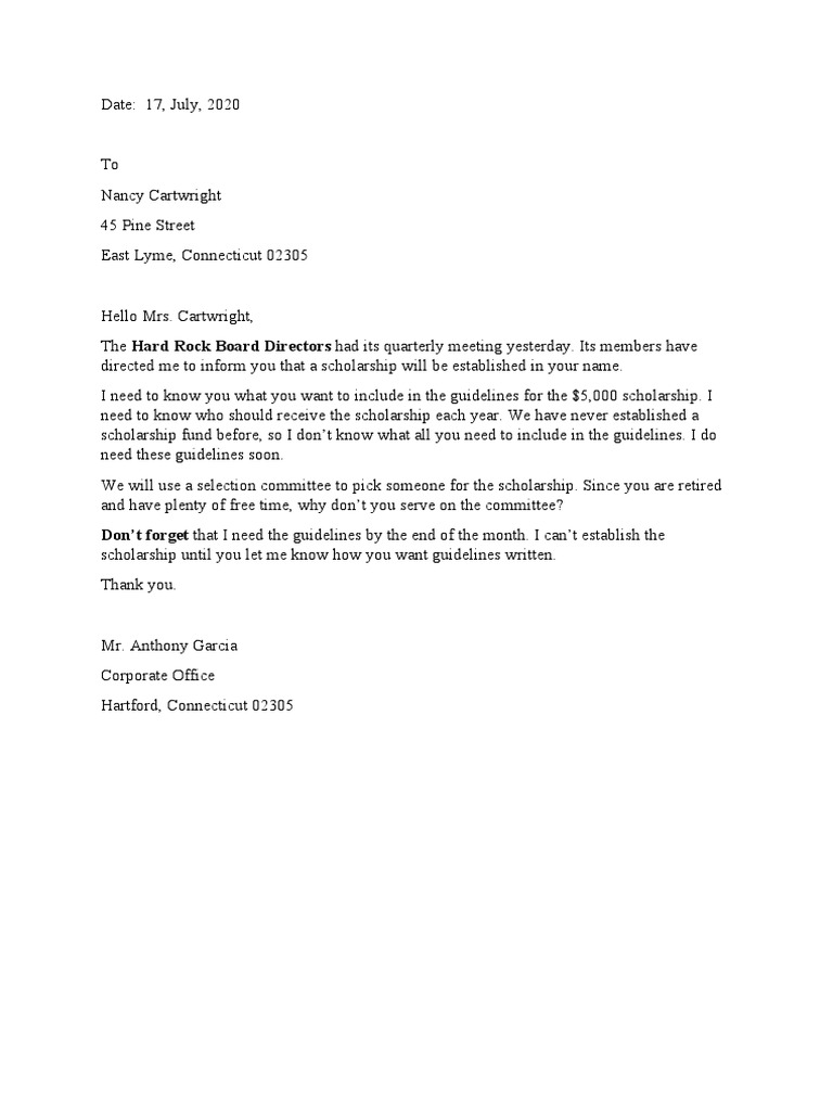 Sample Poor Letter | PDF