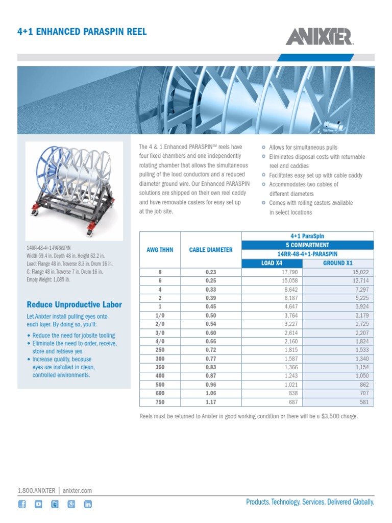 Anixter 4+1 Enhanced Paraspin Reel Datasheet en PDF | PDF ...